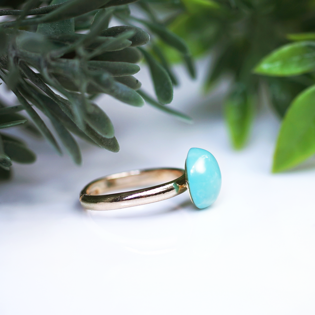 ☆湖北省産極上ターコイズのフリーサイズリング ～Kukka | iichi 日々の暮らしを心地よくするハンドメイドやアンティークのマーケットプレイス