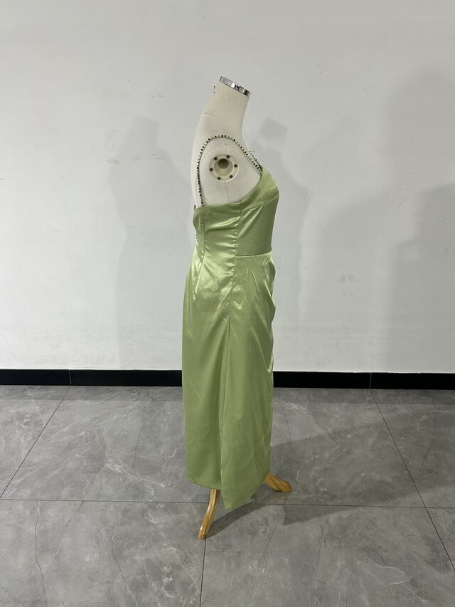 エレガント パーティードレス パーティーワンピース フロントスリット キャミソール カラーストーン 夜会服 発表会など | iichi 日々の ...