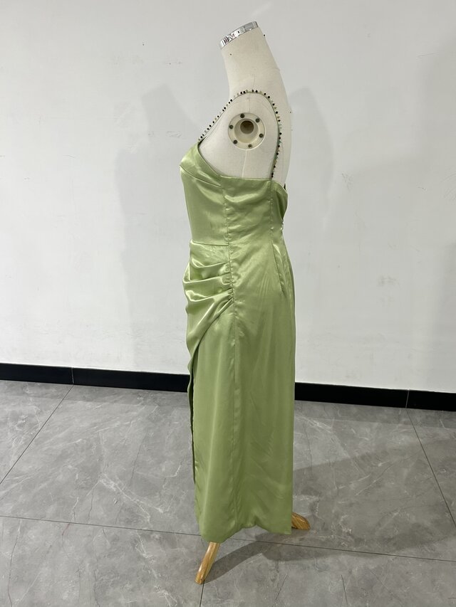 エレガント パーティードレス パーティーワンピース フロントスリット キャミソール カラーストーン 夜会服 発表会など | iichi 日々の ...