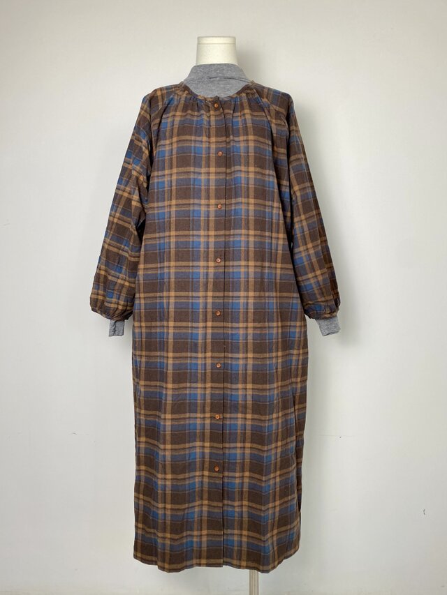 ★サンプルセール 1点のみ★B40 チェック柄ワンピース 薄手 コットン100％ | iichi 日々の暮らしを心地よくするハンドメイドやアンティークのマーケットプレイス