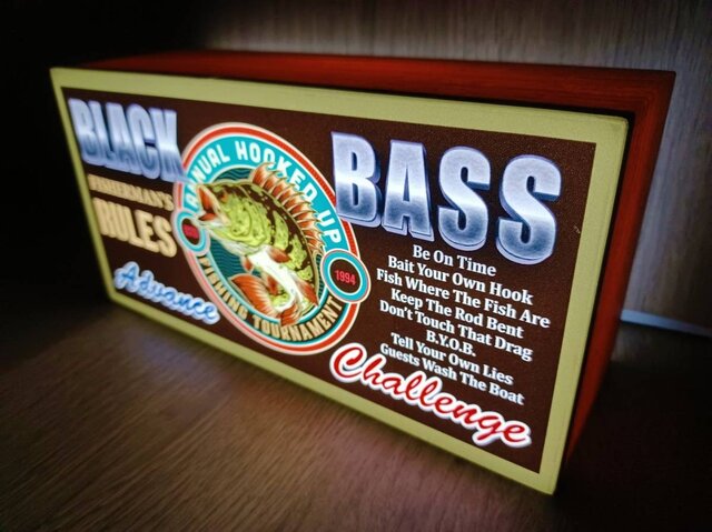 【Lサイズ】バスフィッシング ブラックバス バスプロ 釣り ルアー アウトドア ランプ 看板 置物 雑貨 ライトBOX | iichi 日々の暮らしを心地よくするハンドメイドやアンティークの ...