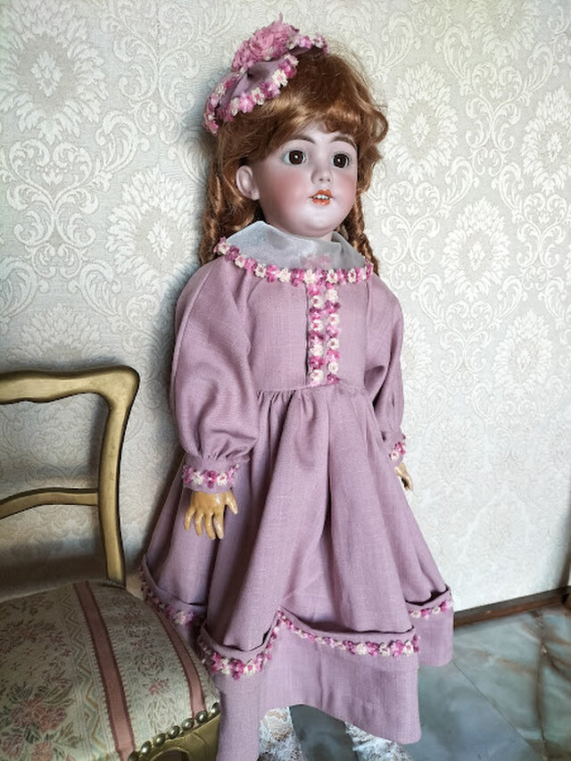 ドール背丈65～68cm用 淡いピンクドレスと髪飾り | iichi 日々の暮らしを心地よくするハンドメイドやアンティークのマーケットプレイス
