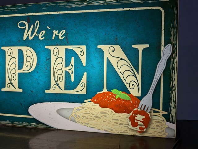 【Lサイズ】OPEN フレンチ イタリアン カジュアル レストラン カフェ バー 店舗 看板 置物 雑貨 ライトBOX | iichi 日々の暮らしを心地よくするハンドメイドやアンティークの ...