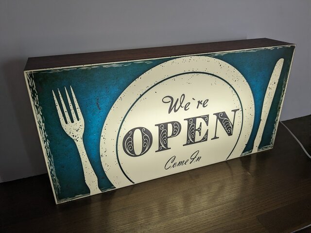 【Lサイズ】OPEN フレンチ イタリアン 洋食 レストラン カフェ バー 店舗 看板 置物 雑貨 ライトBOX | iichi 日々の暮らしを心地よくするハンドメイドやアンティークの ...