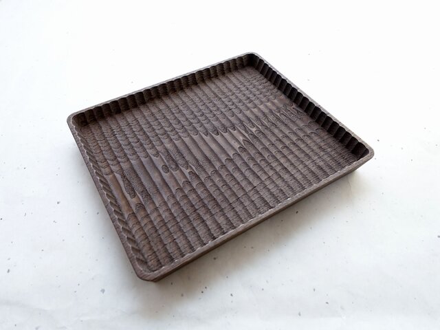 我谷盆 栗 23×20×2.5cm 栗渋染め | iichi 日々の暮らしを心地よくするハンドメイドやアンティークのマーケットプレイス