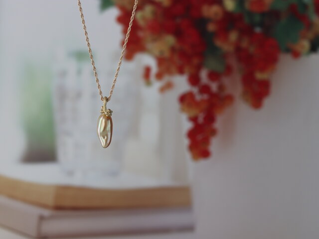 ゴールデンケシパールペンダントトップ【K18】 | iichi 日々の暮らしを心地よくするハンドメイドやアンティークのマーケットプレイス