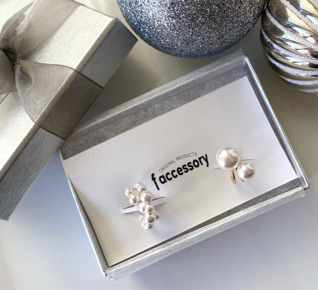 【クリスマス限定コフレ】パールイヤーカフ2点セット Snow &Cross Pearl クリスタルパール 14kgf | iichi 日々の暮らしを心地よくするハンドメイドやアンティークの ...