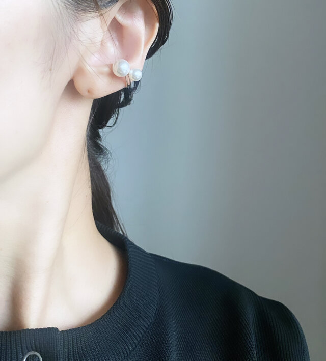 【クリスマス限定コフレ】パールイヤーカフ2点セット Snow &Cross Pearl クリスタルパール 14kgf | iichi 日々の暮らしを心地よくするハンドメイドやアンティークの ...