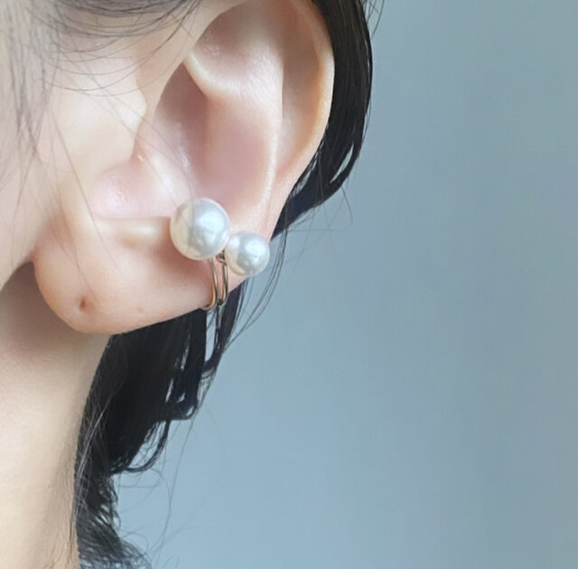 【クリスマス限定コフレ】パールイヤーカフ2点セット Snow &Cross Pearl クリスタルパール 14kgf | iichi 日々の暮らしを心地よくするハンドメイドやアンティークの ...