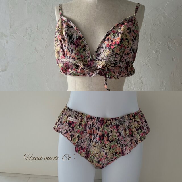 ストレスフリー パット入りブラMサイズ＆ショーツ : : based 02 | iichi 日々の暮らしを心地よくするハンドメイドやアンティークのマーケットプレイス