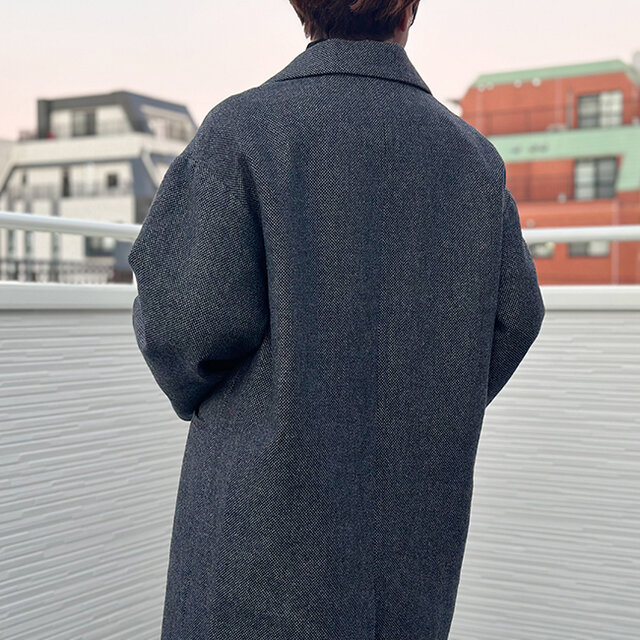 【新作数量限定】ゆったりめウール混チェスターコート23029GAF | iichi 日々の暮らしを心地よくするハンドメイドやアンティークのマーケットプレイス