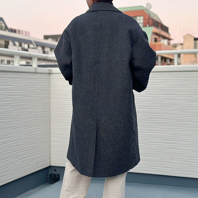 【新作数量限定】ゆったりめウール混チェスターコート23029GAF | iichi 日々の暮らしを心地よくするハンドメイドやアンティークのマーケットプレイス