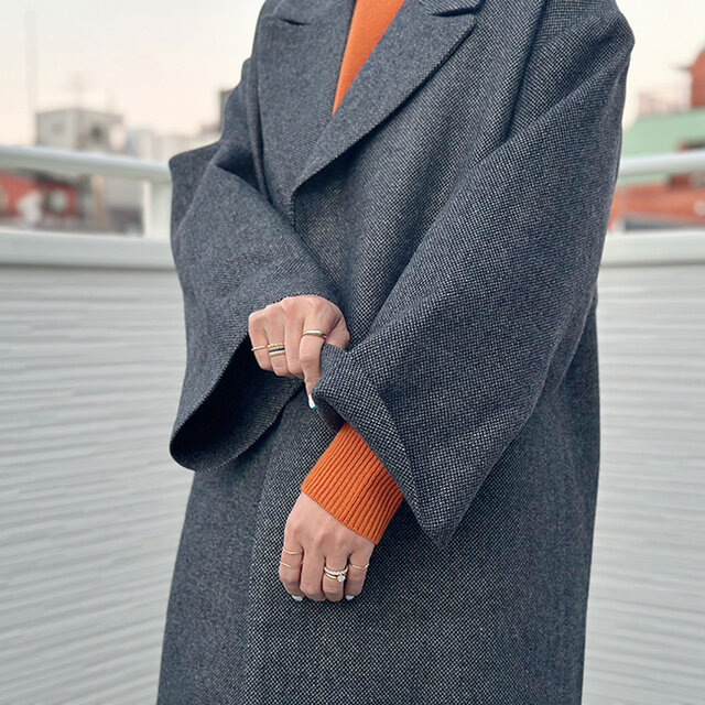 【新作数量限定】ゆったりめウール混チェスターコート23029GAF | iichi 日々の暮らしを心地よくするハンドメイドやアンティークのマーケットプレイス