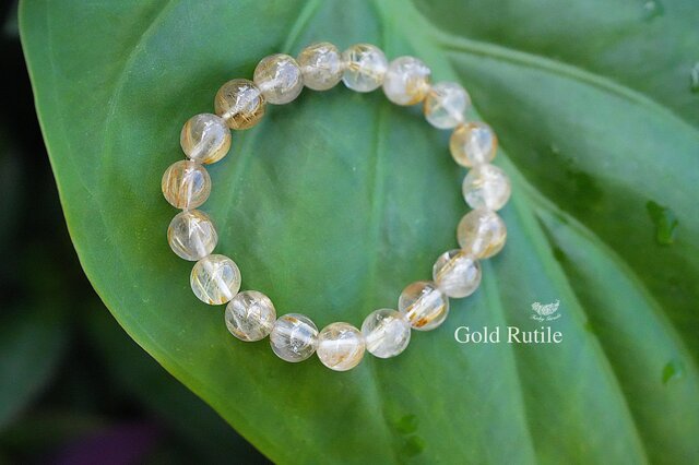 金針★ゴールドルチルインクォーツ ブレスレットs1027 | iichi 日々の暮らしを心地よくするハンドメイドやアンティークのマーケットプレイス