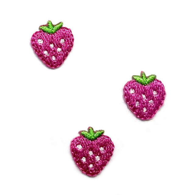 アップリケワッペン ストロベリー3枚 苺 kr-0032 いちご | iichi 日々の暮らしを心地よくするハンドメイドやアンティークのマーケットプレイス