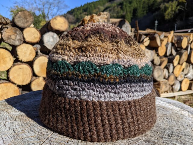 ニット帽-木こり- wool100% ※送料無料 | iichi 日々の暮らしを心地よくするハンドメイドやアンティークのマーケットプレイス