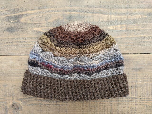 ニット帽子-coffee- wool100% | iichi 日々の暮らしを心地よくするハンドメイドやアンティークのマーケットプレイス