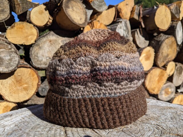 ニット帽子-coffee- wool100% | iichi 日々の暮らしを心地よくするハンドメイドやアンティークのマーケットプレイス