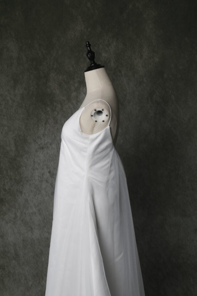 2ways ホワイト ウエディングドレス ふんわりシフォン ワンピース 抜群のおしゃれ見え 二次会 披露宴 | iichi 日々の暮らしを心地よくするハンドメイドやアンティークのマーケットプレイス