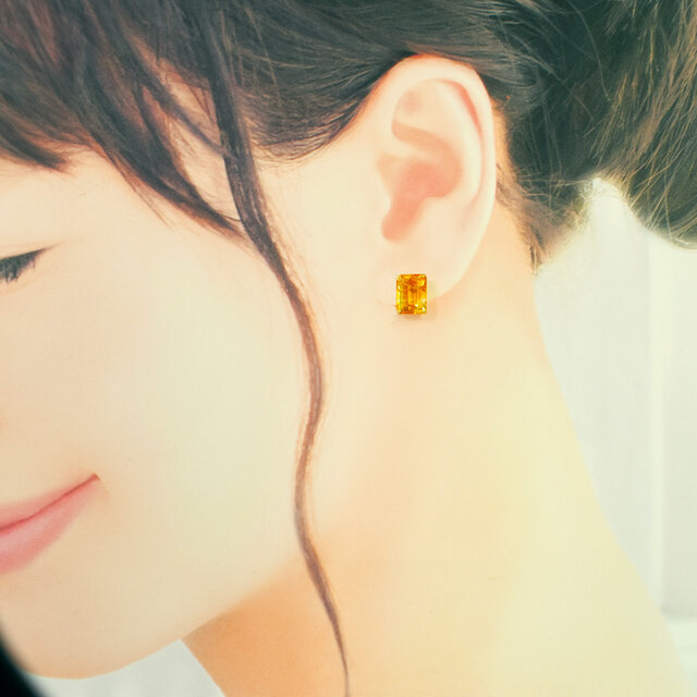K18 シトリン ピアス CD024-CIBS | iichi 日々の暮らしを心地よくするハンドメイドやアンティークのマーケットプレイス