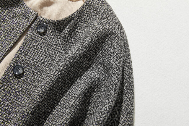 お洒落可愛いを格上げするツイードアウター ジャケット ウール混 裏地付き 231207-1 | iichi 日々の暮らしを心地よくするハンドメイドやアンティークのマーケットプレイス
