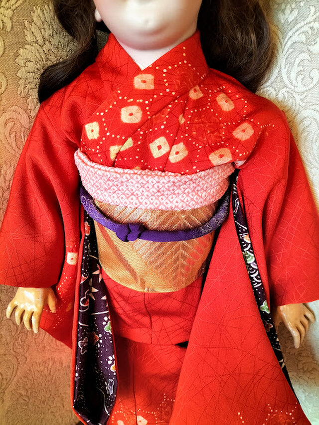 ドール背丈65～68cm用 リバーシブル仕立ての振袖セット（い） | iichi 日々の暮らしを心地よくするハンドメイドやアンティークのマーケットプレイス