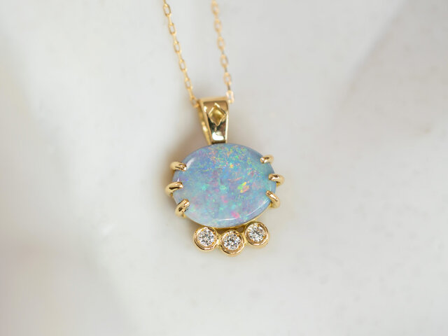 ブラックオパールペンダント（No.1471） | iichi 日々の暮らしを心地よくするハンドメイドやアンティークのマーケットプレイス