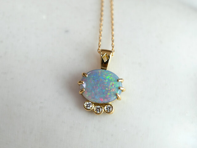 ブラックオパールペンダント（No.1471） | iichi 日々の暮らしを心地よくするハンドメイドやアンティークのマーケットプレイス