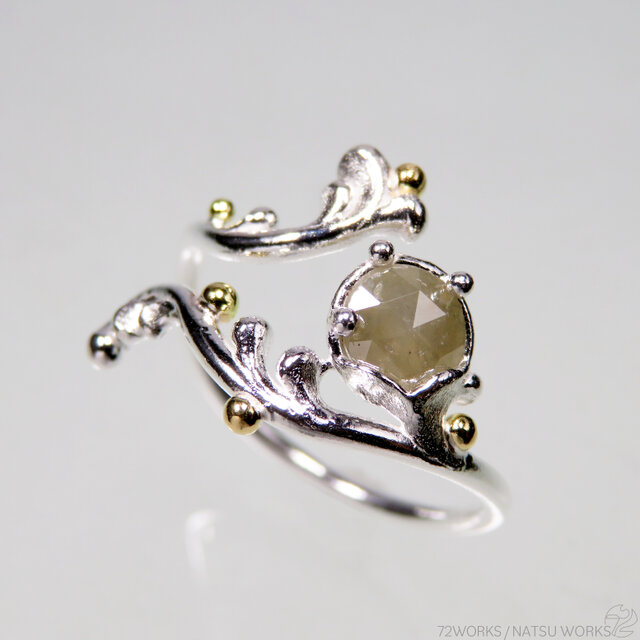 ボタニカル ダイヤモンド リング / Botanical Diamond and 18K Ring | iichi 日々の暮らしを心地よくするハンドメイドやアンティークのマーケットプレイス