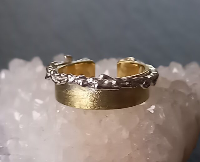 brass × silver 蔓 イヤーカフ | iichi 日々の暮らしを心地よくするハンドメイドやアンティークのマーケットプレイス