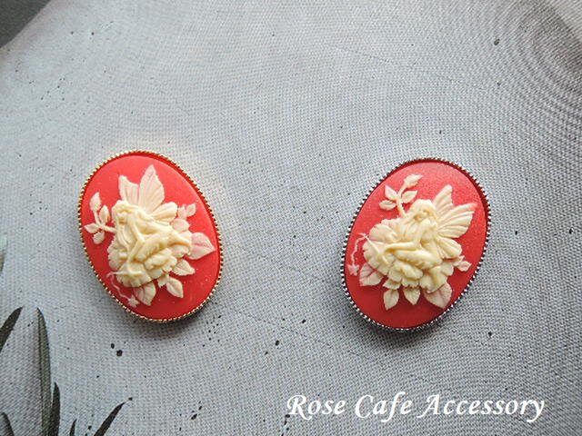 （1333）と～っても可愛いミニカメオです フェアリー☆レッド×アイボリー☆ミニブローチ/2カラー。・。・(^^♪ | iichi 日々の暮らしを心地よくするハンドメイドやアンティークの ...