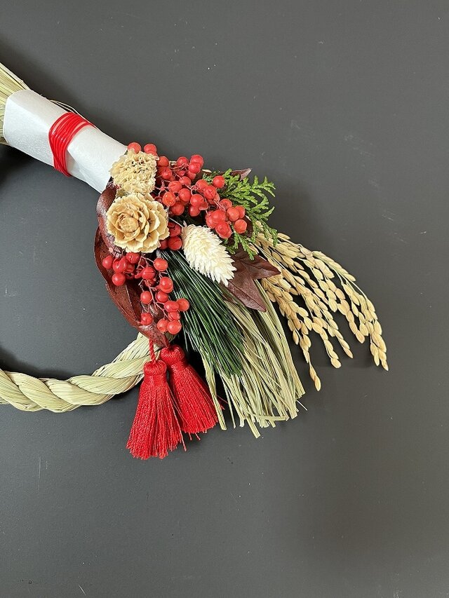 2024 お正月 稲わらリースS ボアプランツ | iichi 日々の暮らしを心地よくするハンドメイドやアンティークのマーケットプレイス