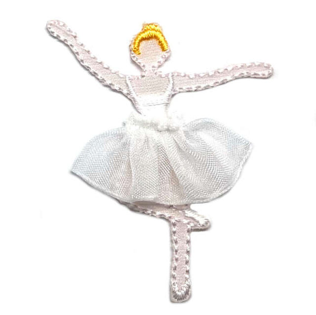 アップリケワッペン バレリーナ ホワイト kr-0093 バレエ チュチュ | iichi 日々の暮らしを心地よくするハンドメイドやアンティークのマーケットプレイス