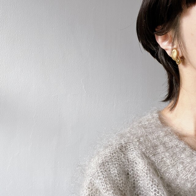 Y956-ヴィンテージイヤリング・U.S.A. 1970〜80s マット&グロッシー | iichi 日々の暮らしを心地よくするハンドメイドやアンティークのマーケットプレイス