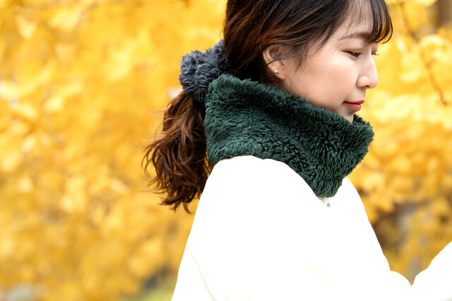 Organic Cotton Fur ふわふわネックウォーマー【ヒイラギ／Shortサイズ】 | iichi 日々の暮らしを心地よくするハンドメイドやアンティークのマーケットプレイス