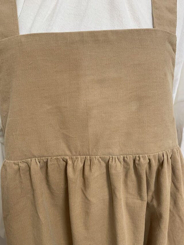 sale・ジャンパースカート・ ロングワンピース・細畝コーデュロイ・ベージュ | iichi 日々の暮らしを心地よくするハンドメイドやアンティークのマーケットプレイス