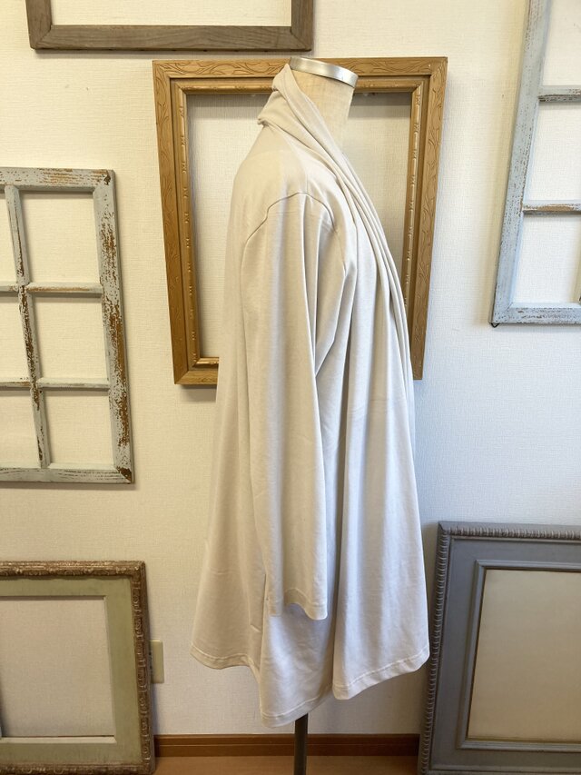 大人カーディガン ️ドレープロングカーディガン ライトグレー（サイズフリー L〜 L L） | iichi 日々の暮らしを心地よくするハンドメイドやアンティークのマーケットプレイス