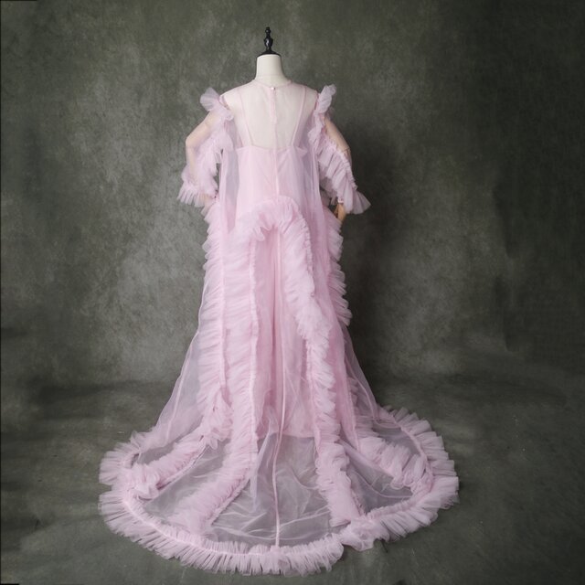 豪華！2ways ピンク キャミソール+オーバードレス 妊婦 長袖 写真撮影 | iichi 日々の暮らしを心地よくするハンドメイドやアンティークのマーケットプレイス