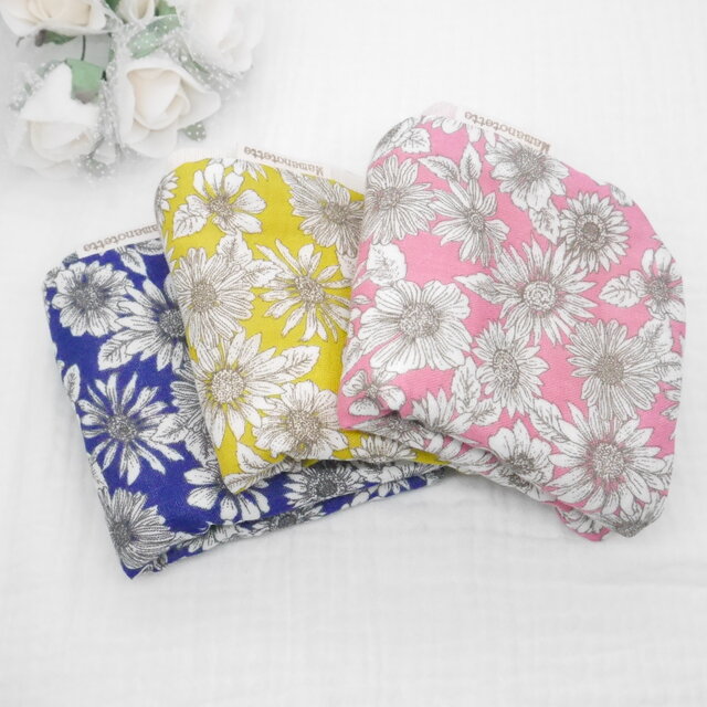 8重ガーゼハンカチ『エレガントフラワー』3枚セット/20×20cm | iichi 日々の暮らしを心地よくするハンドメイドやアンティークのマーケットプレイス