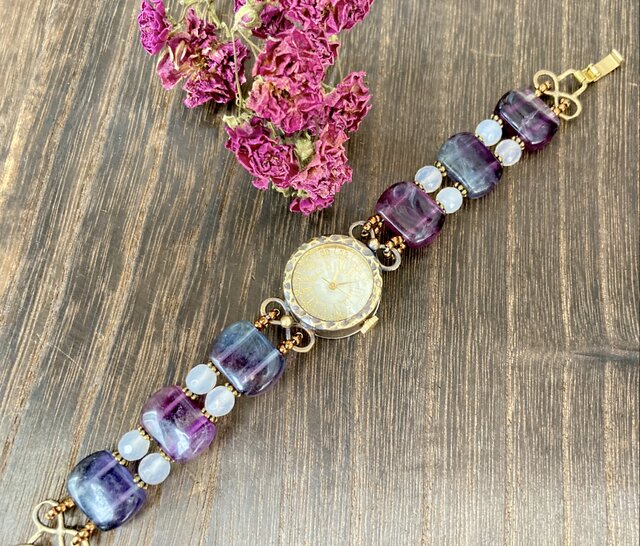 天然石腕時計 No.27~「古代ローマの風」 | iichi 日々の暮らしを心地よくするハンドメイドやアンティークのマーケットプレイス