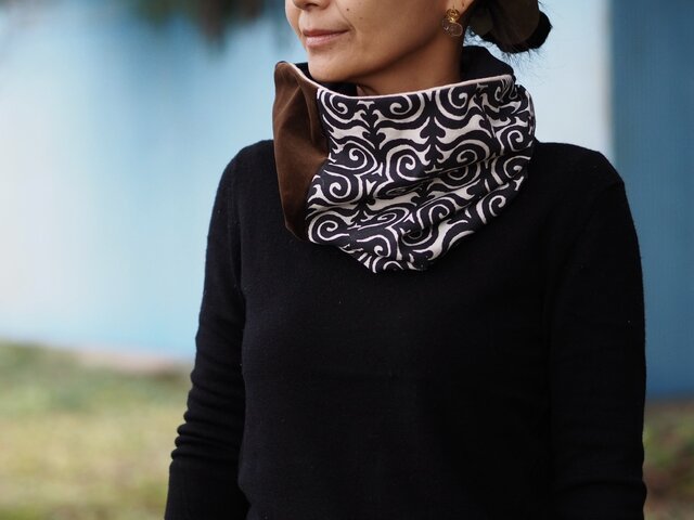 ブロックプリント/コットンスヌード(2)/ユニセックス | iichi 日々の暮らしを心地よくするハンドメイドやアンティークのマーケットプレイス