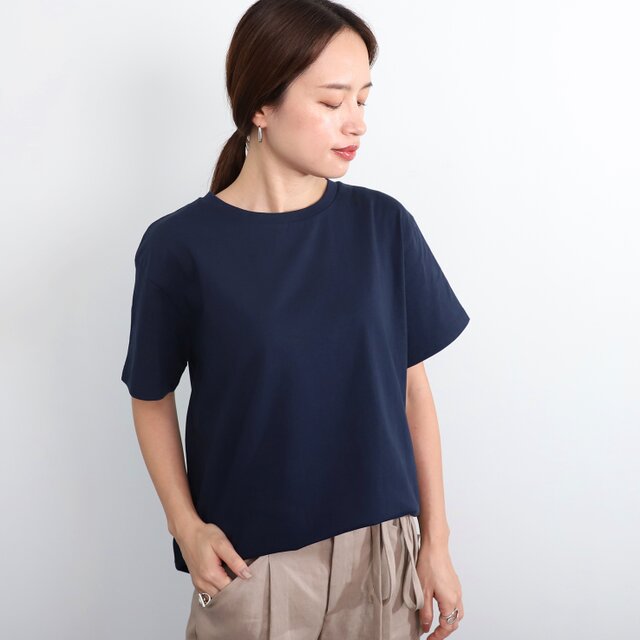 シーズンレスで活躍する ビックシルエットT ネイビー 0164NV | iichi 日々の暮らしを心地よくするハンドメイドやアンティークのマーケットプレイス
