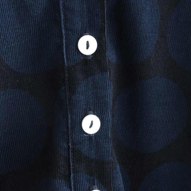 New! コーデュロイ ヘンリーネックワンピース （ドットネイビー/ブラック）OP43 | iichi 日々の暮らしを心地よくするハンドメイドやアンティークのマーケットプレイス