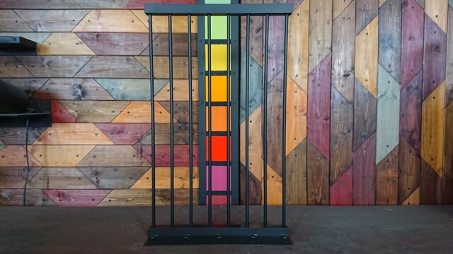 マットブラックでアイアンな角鉄＆丸棒鉄脚♪ 25×400×650mm 格子型 2脚ver. | iichi 日々の暮らしを心地よくするハンドメイドやアンティークのマーケットプレイス