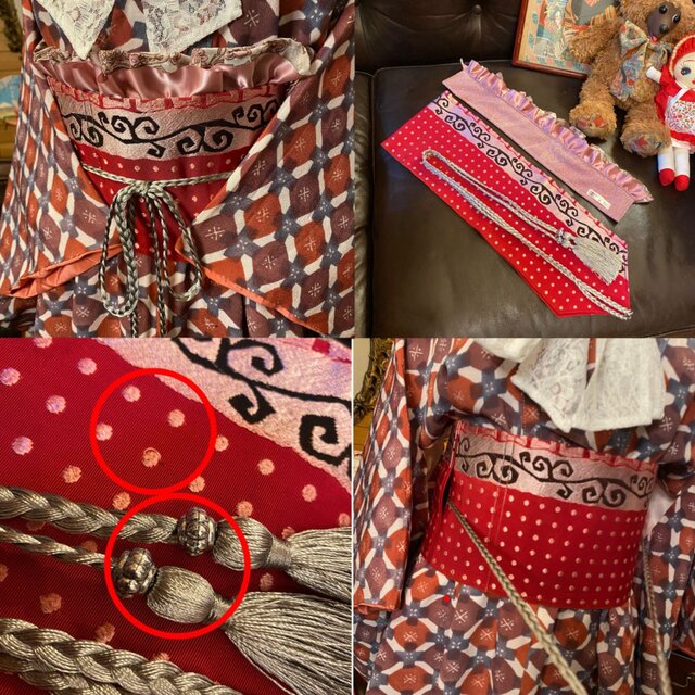 和洋折衷 古着 洗える 化繊 着物 和 ハンドメイド リメイク ワンピース ドレス 帯ベルト 帯飾り 帯バッスル KWS-2 | iichi 日々の暮らしを心地よくするハンドメイドや ...