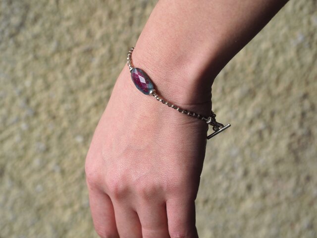 -Ruby in zoisite- smoky quartz・silver bracelet | iichi 日々の暮らしを心地よくするハンドメイドやアンティークのマーケットプレイス
