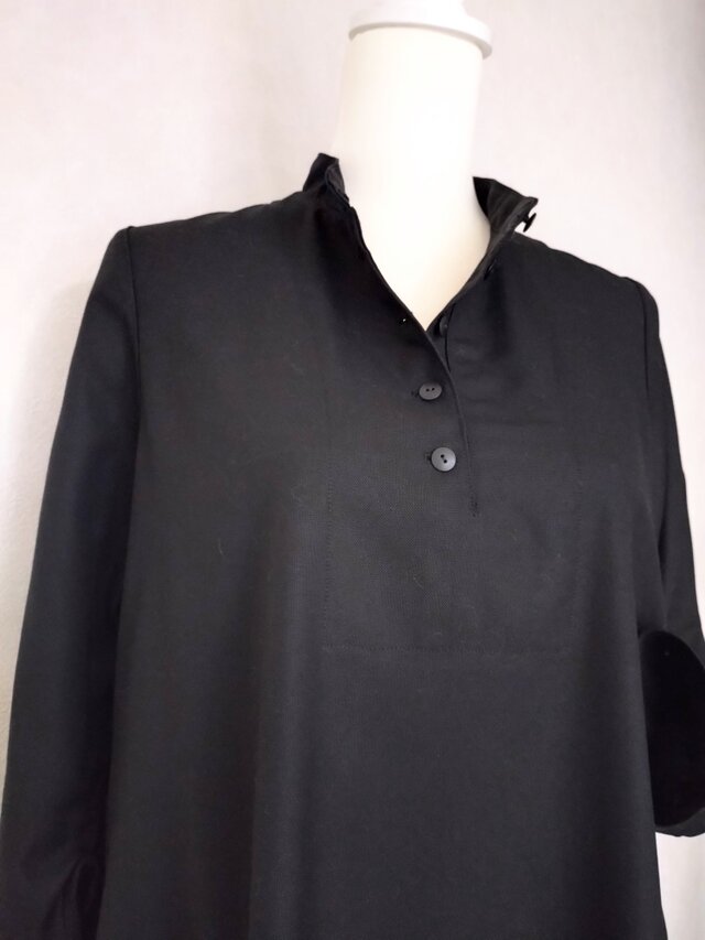 個性的、カッコいいチュニックワンピ。黒。BPO−200 | iichi 日々の暮らしを心地よくするハンドメイドやアンティークのマーケットプレイス