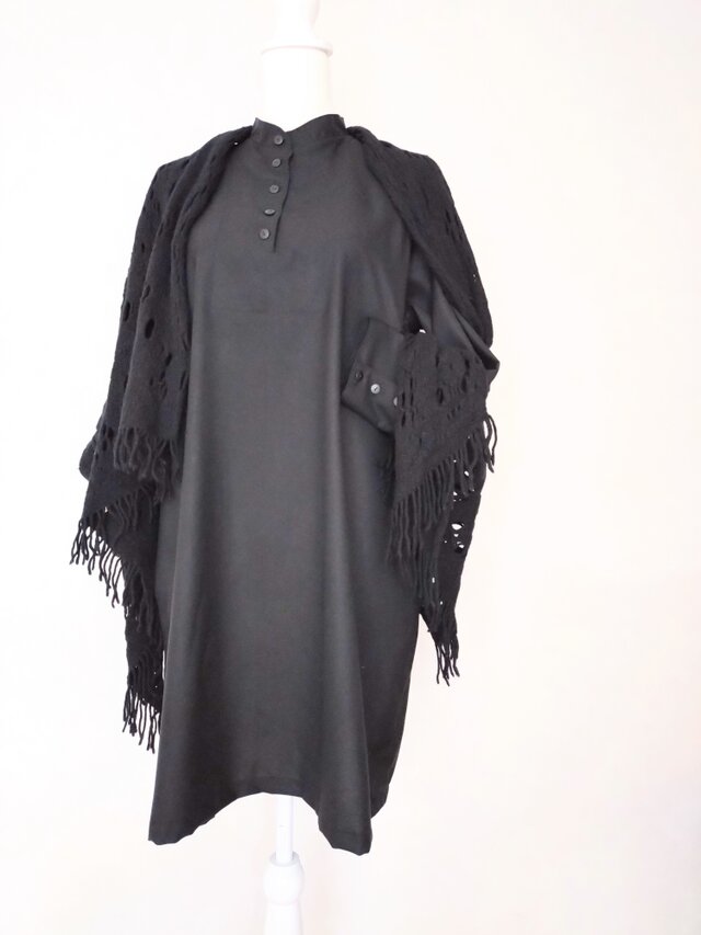 個性的、カッコいいチュニックワンピ。黒。BPO−200 | iichi 日々の暮らしを心地よくするハンドメイドやアンティークのマーケットプレイス