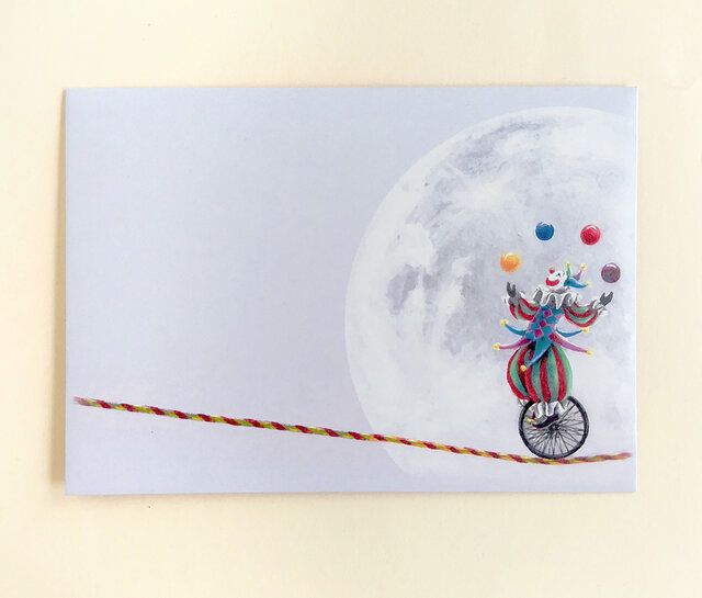 月とピエロ レターセット | iichi 日々の暮らしを心地よくするハンドメイドやアンティークのマーケットプレイス