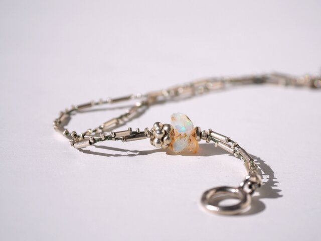 -Rough_opal- silver double bracelet | iichi 日々の暮らしを心地よくするハンドメイドやアンティークのマーケットプレイス